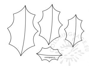 Holly leaf template christmas – Coloring Page