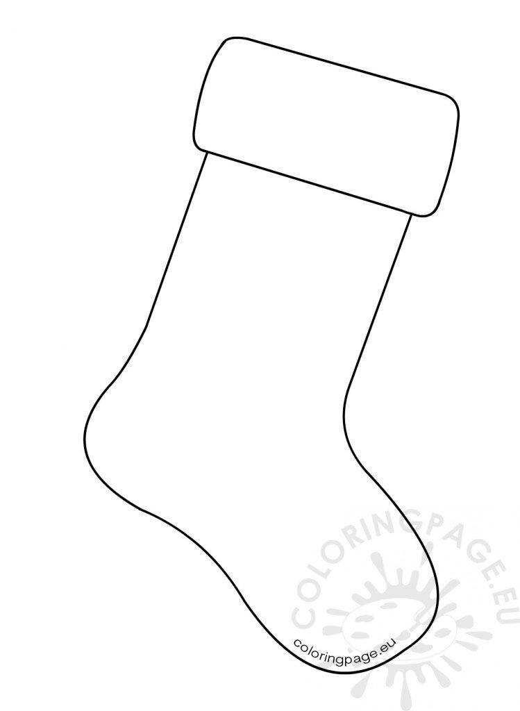 Christmas Stocking Template Large Coloring Page