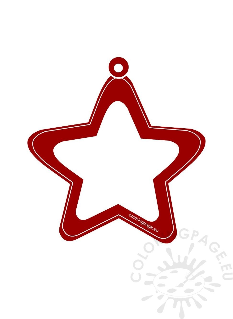 White Paper Star Red | Coloring Page
