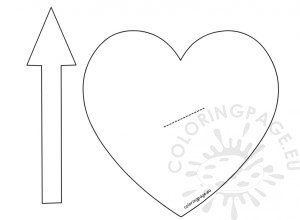 Printable Heart pattern with Arrow | Coloring Page