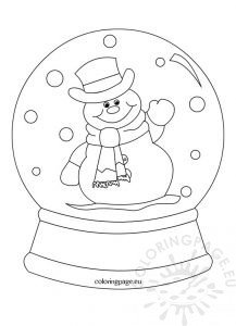 Snowglobe clipart black and white | Coloring Page