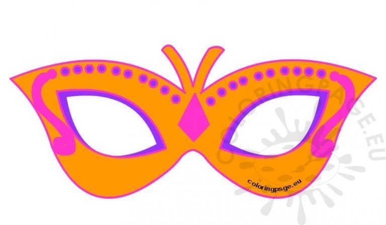 Printable girl butterfly mask | Coloring Page