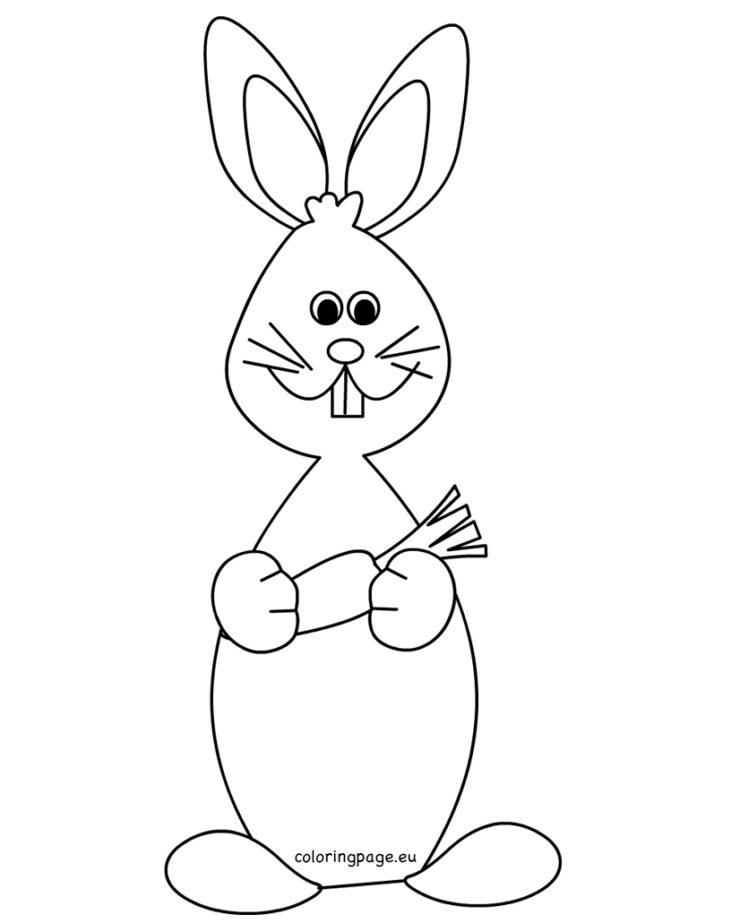 Cute rabbit cartoon with carrot | Coloring Page
