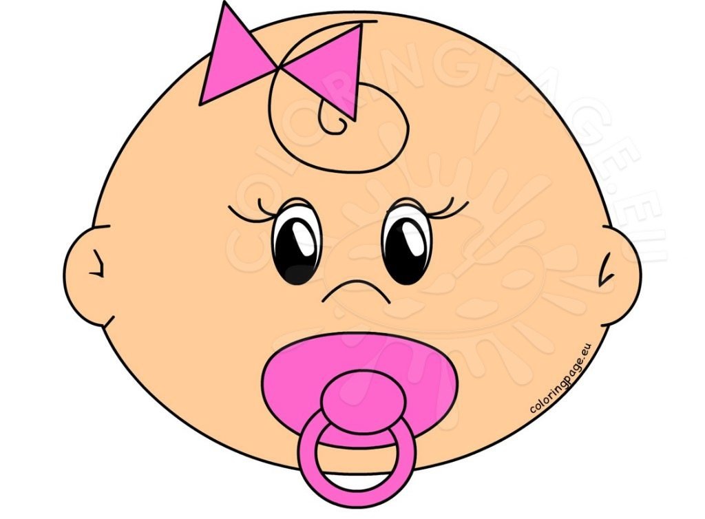 Baby Shower Cute baby face girl | Coloring Page