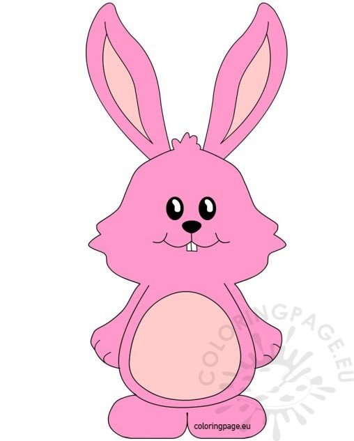 Cute Pink Bunny Rabbit | Coloring Page