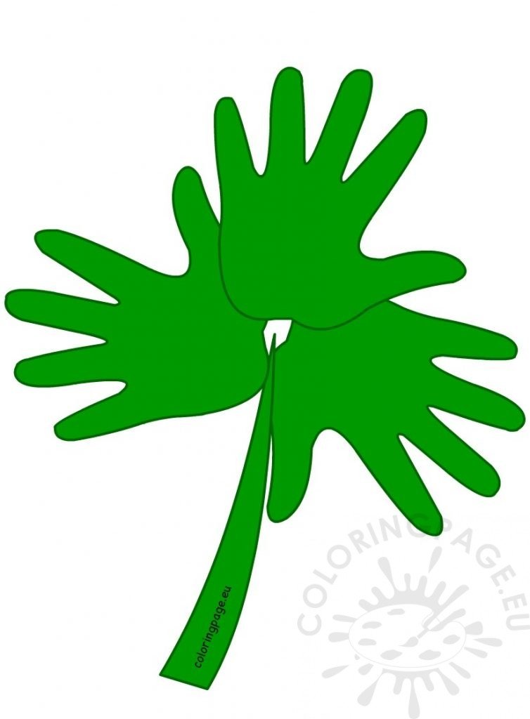 St Patrick's Day Handprint Shamrock | Coloring Page