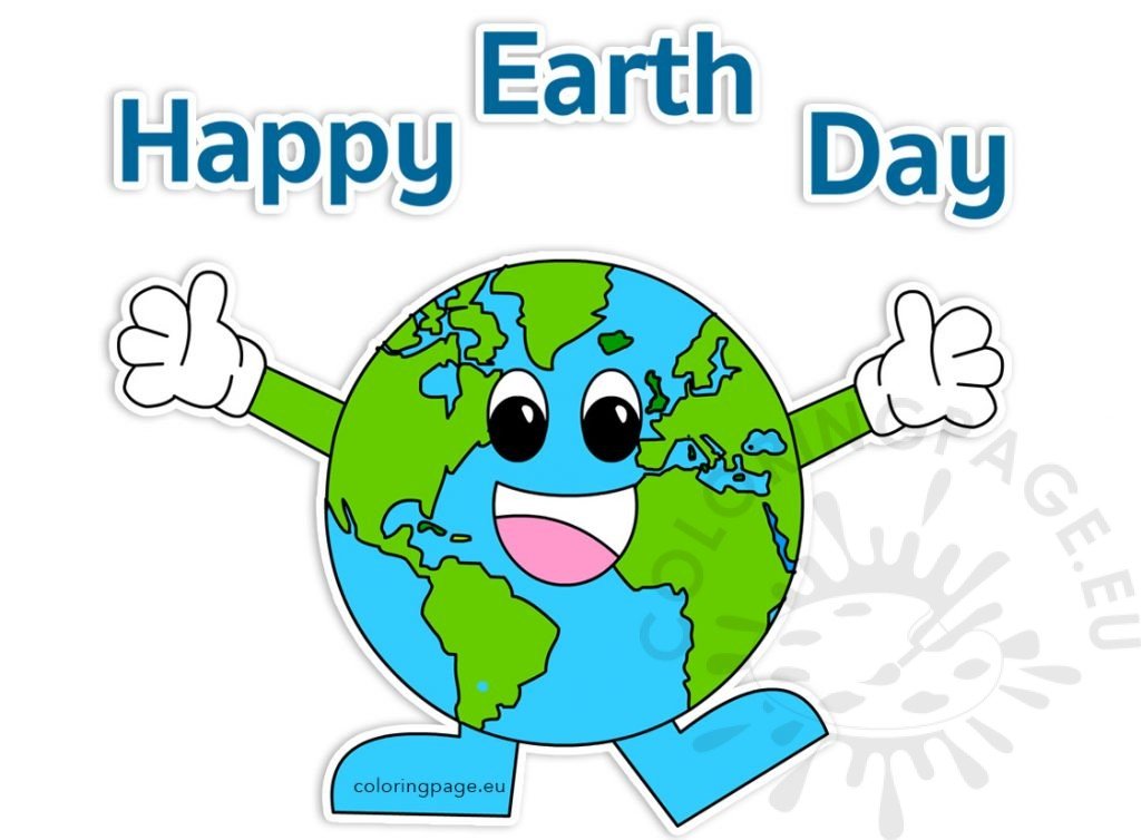 Happy Earth Day clipart | Coloring Page