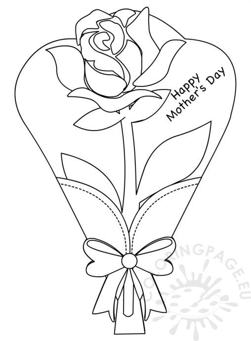 Flower Greeting Card Rose coloring pages of kids | Coloring Page