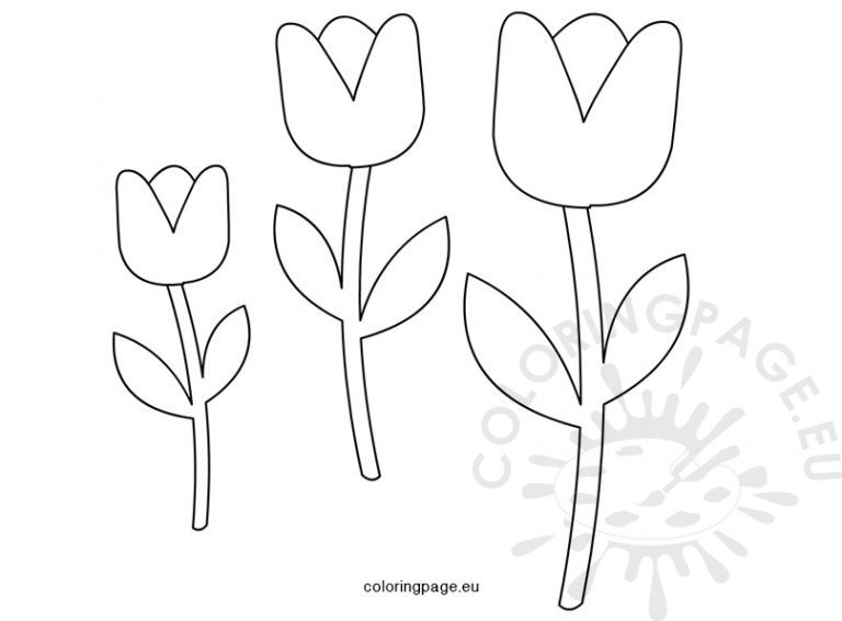 Coloring picture three tulips | Coloring Page