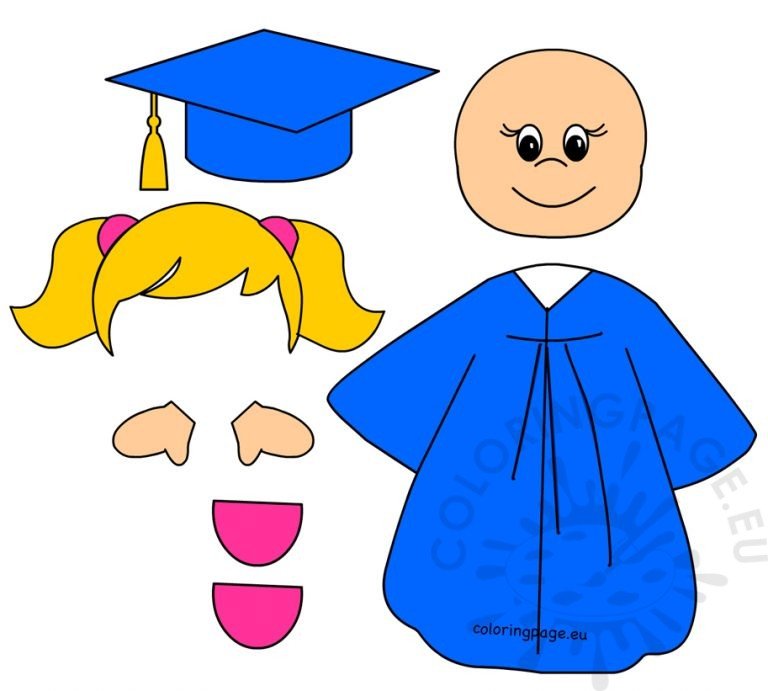 Preschool Graduation Girl clipart | Coloring Page