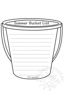 End School Year Summer Bucket List | Coloring Page