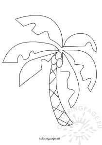 Tropical palm Tree Coconut | Coloring Page
