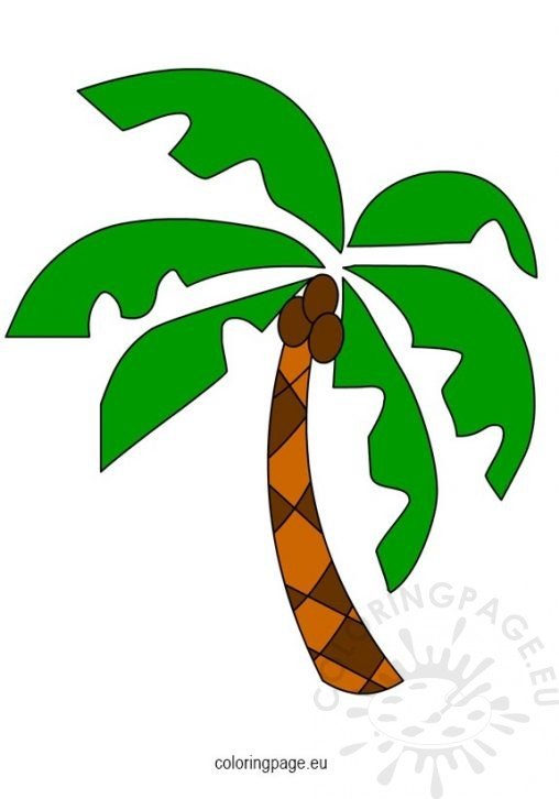 Tropical palm Tree Coconut vector image | Coloring Page