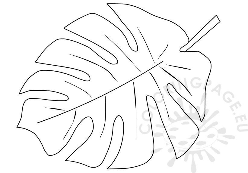 Printable Tropical Leaf Shape Coloring Page