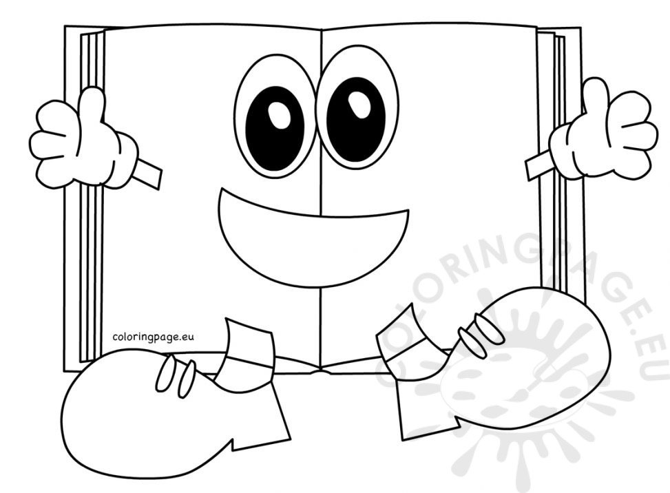 Happy Book Back to school | Coloring Page
