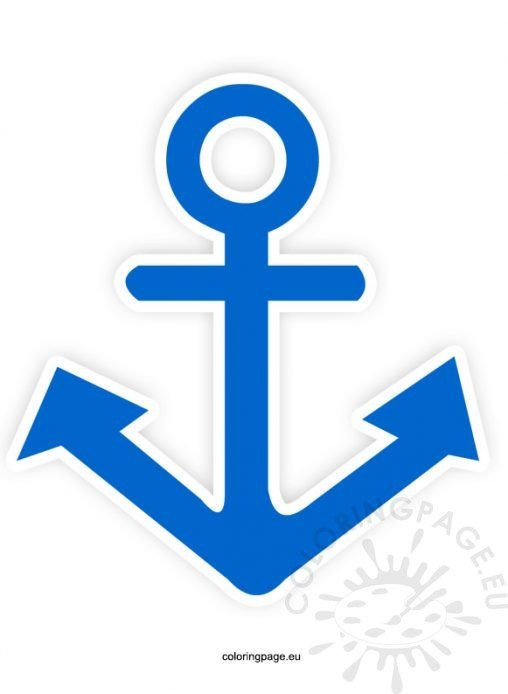 Blue anchor clipart | Coloring Page