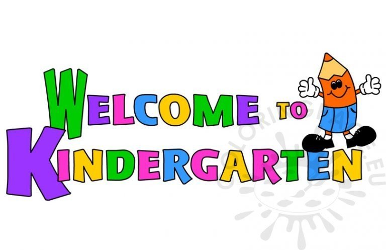 Printable Welcome To Kindergarten | Coloring Page