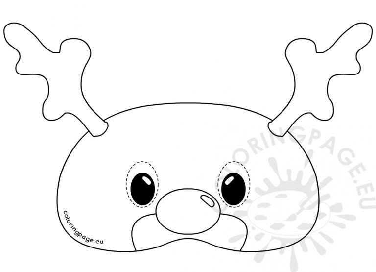 Felt Reindeer Mask Rudolph template | Coloring Page