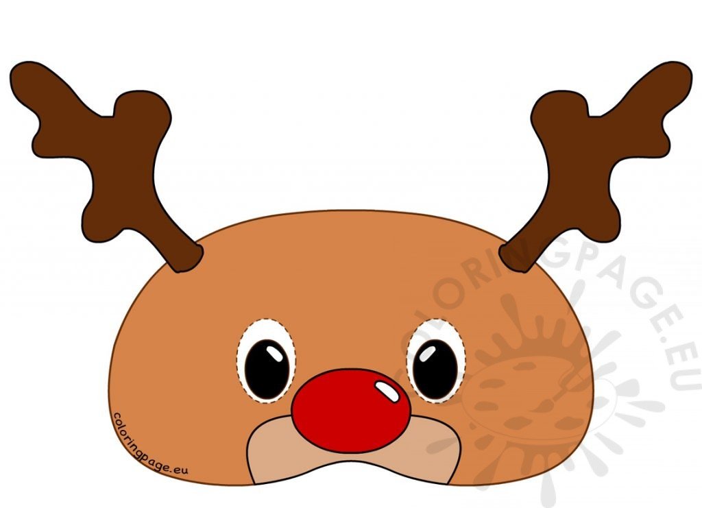 Reindeer Mask Rudolph | Coloring Page