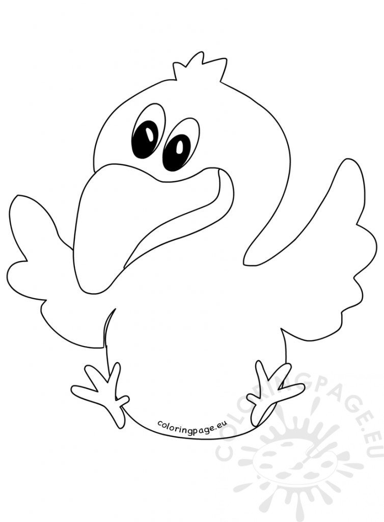 Illustration Flying Crow | Coloring Page