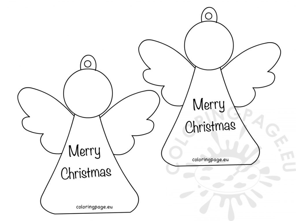 Angels Shape Merry Christmas Decoration | Coloring Page