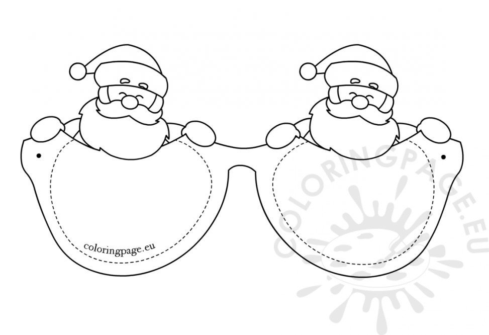 Paper Glasses For Christmas Children | Coloring Page