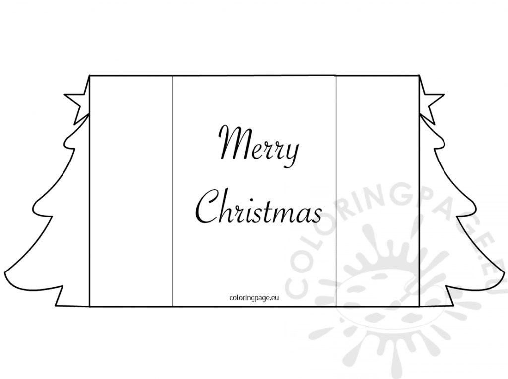 Christmas Tree Greeting Card template | Coloring Page