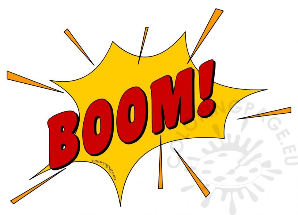 Boom explosion cartoon image | Coloring Page