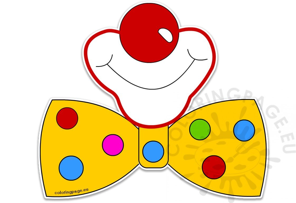Printable Clown Photo Booth Prop Face Coloring Page