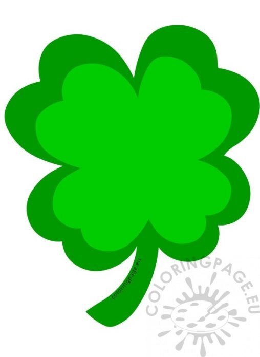 St Patrick's Day ClipArt Four Leaf Clover | Coloring Page