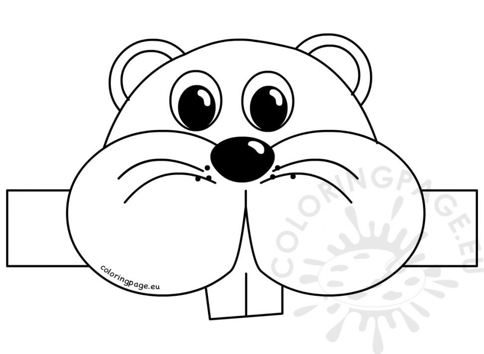 Printable Groundhog Puppet Template
