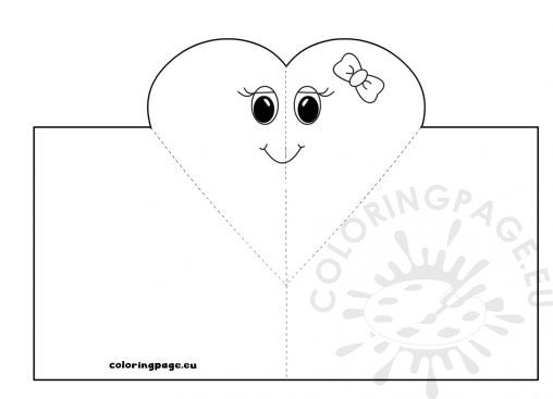 Make a Valentine pop up heart card | Coloring Page