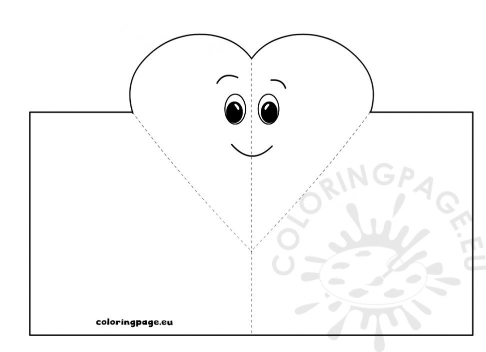 Make a Mother's Day card with heart pop-up | Coloring Page