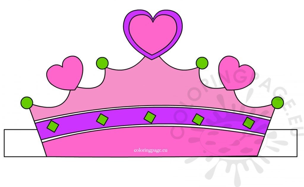 Printable pink paper princess crown | Coloring Page