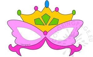 DIY paper mask Princess Mask | Coloring Page
