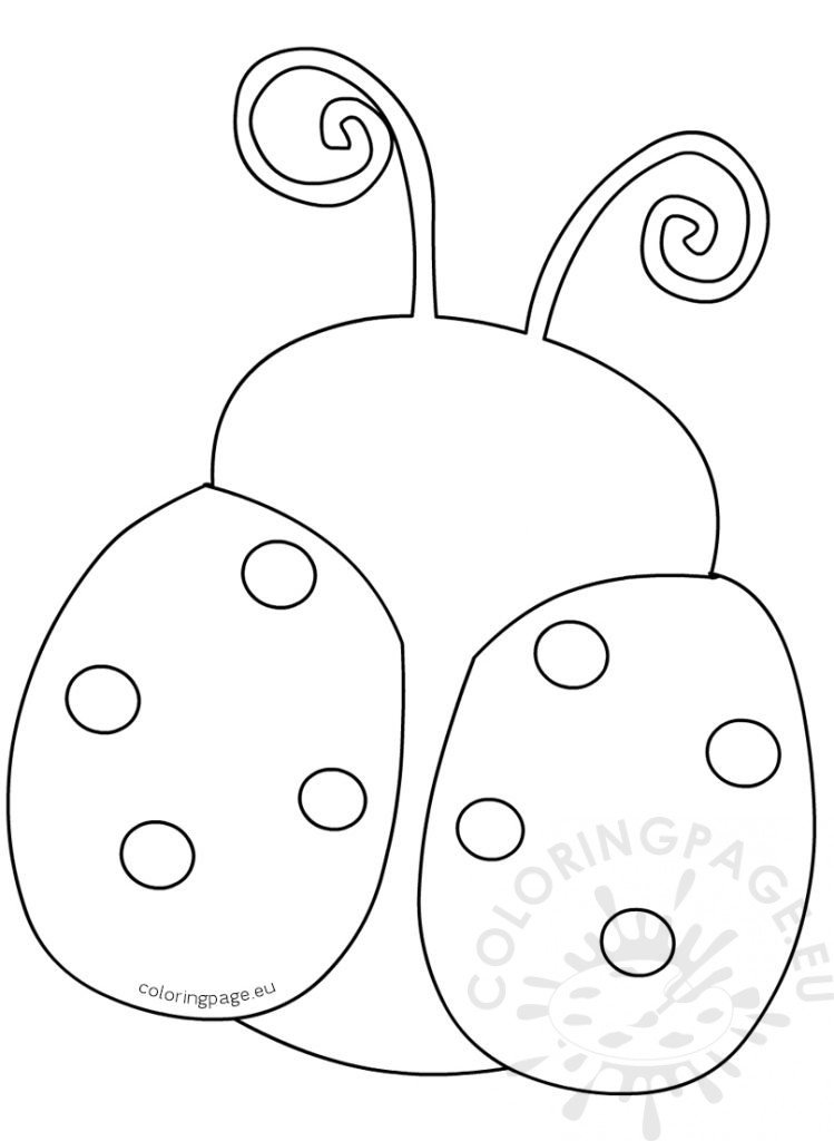 Spring large ladybug template | Coloring Page
