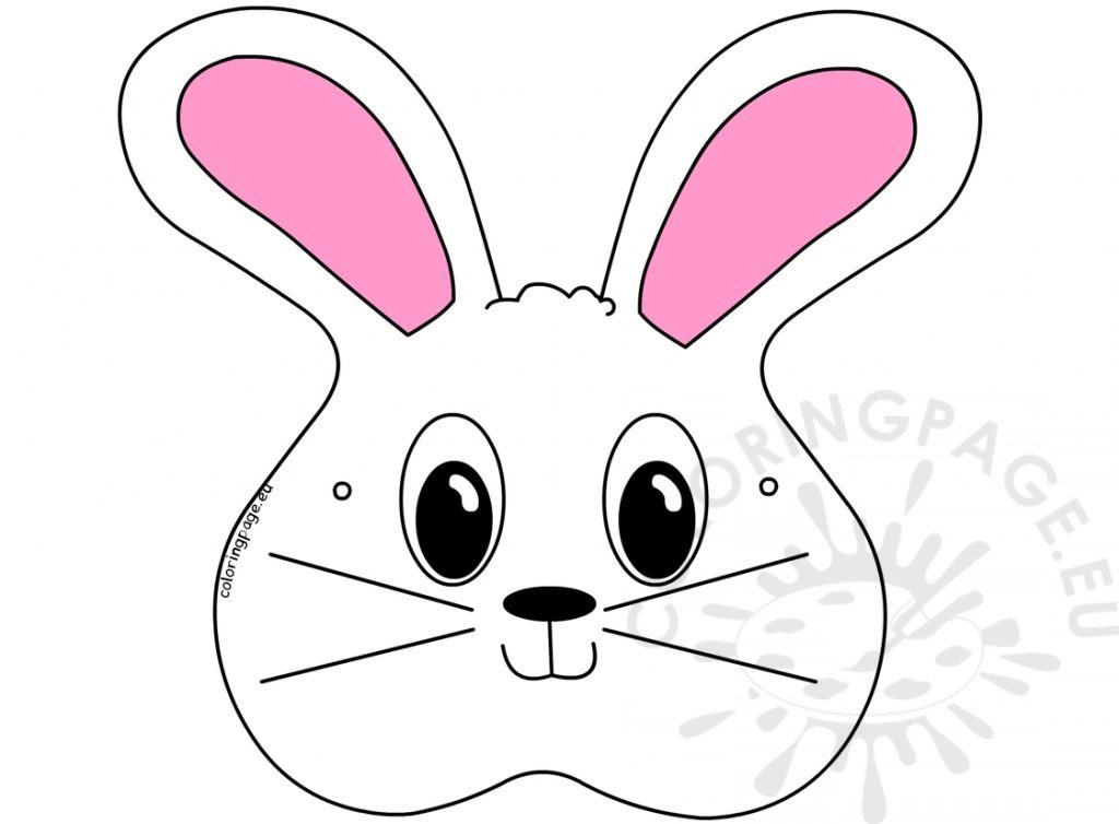 Craft for kids Easter bunny mask | Coloring Page