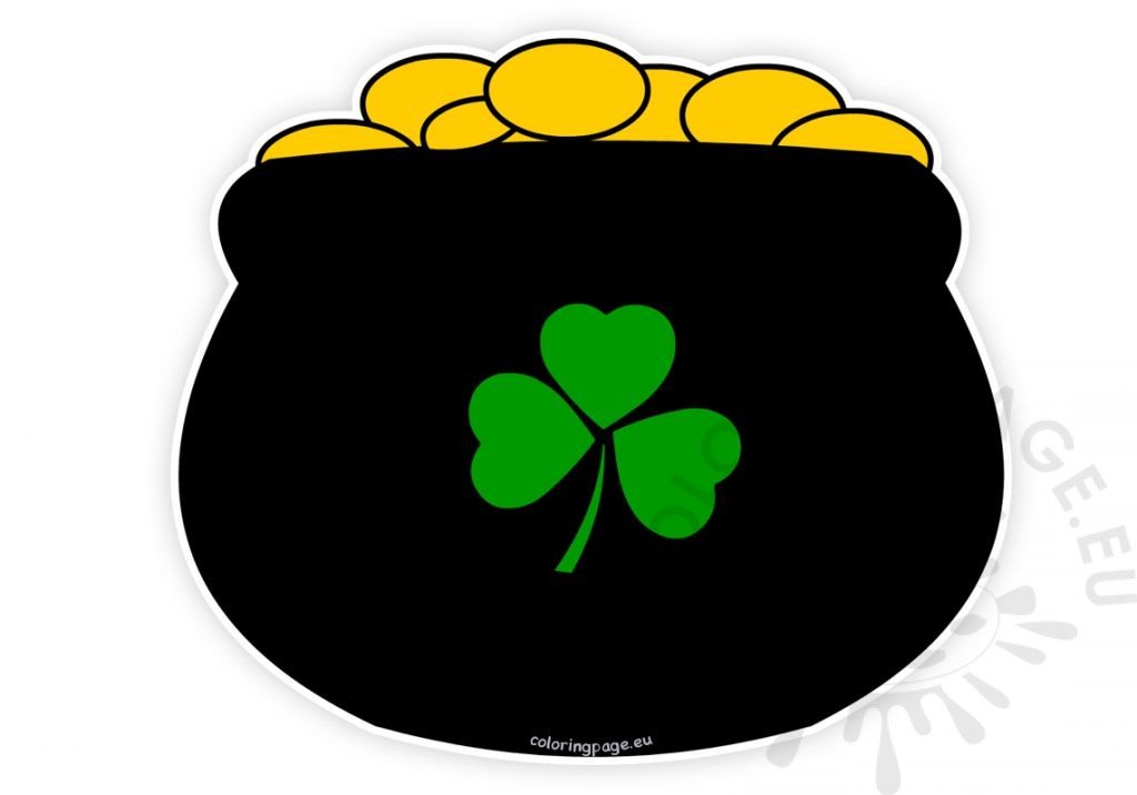 Pot Of Gold Picture St Patrick's Day Clipart | Coloring Page