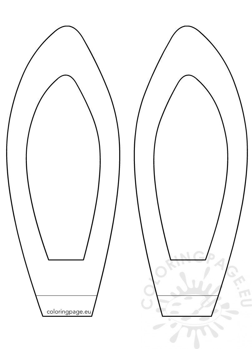 Easter Craft Bunny Ears Template Coloring Page