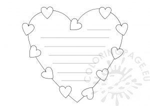 Heart writing paper template | Coloring Page