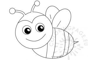Spring coloring pages Happy Bee | Coloring Page