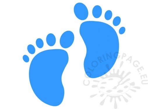 Baby Footprints Blue image | Coloring Page