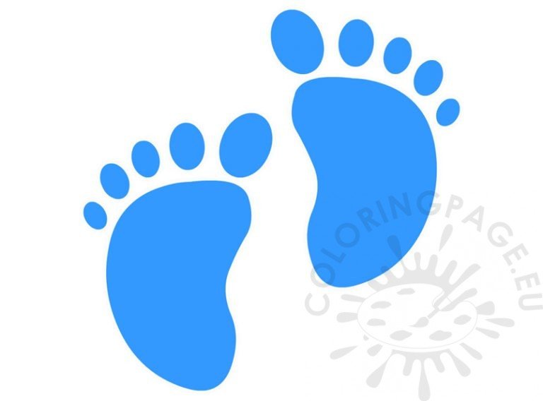Baby Footprints Blue image | Coloring Page