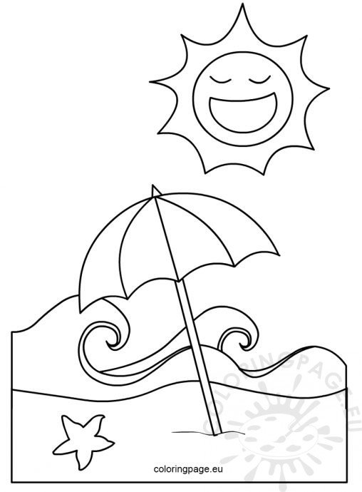 Summer Beach coloring page for kids | Coloring Page