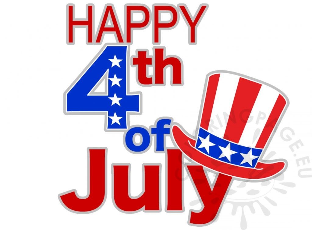 Happy 4th of July Independence Day Clipart | Coloring Page