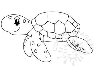 Ocean Animal Sea turtle cartoon | Coloring Page