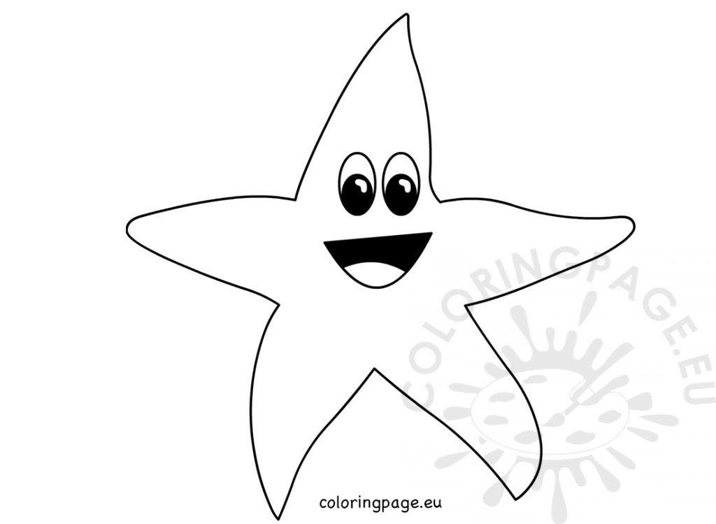 Summer coloring page Funny starfish cartoon | Coloring Page