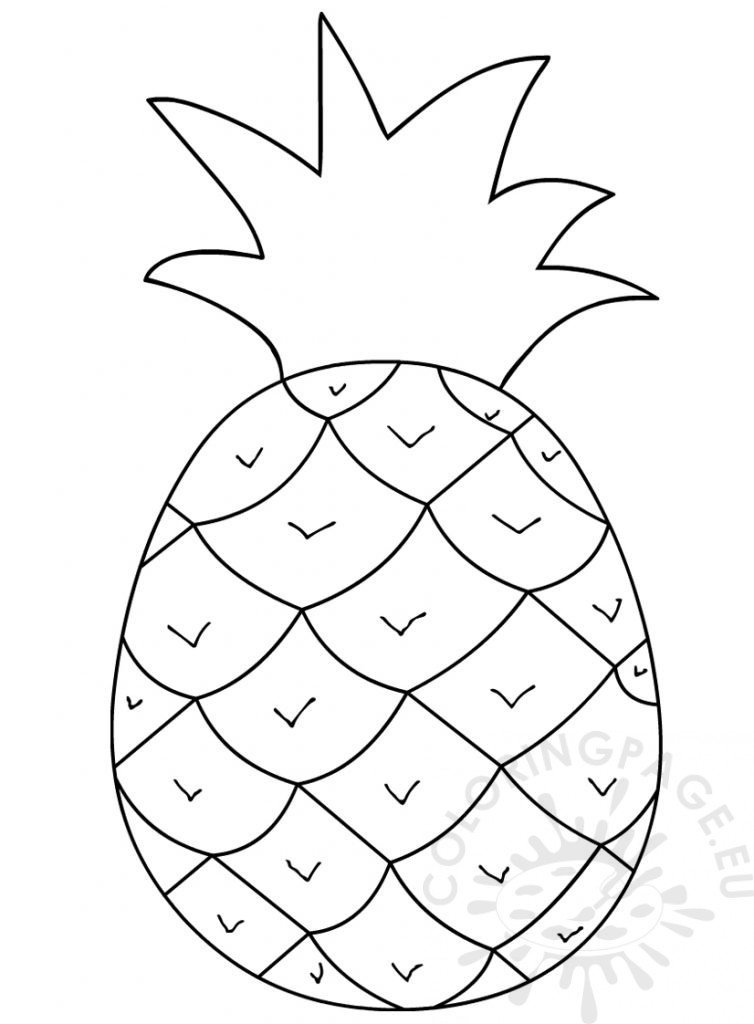 Pineapple clipart black and white | Coloring Page