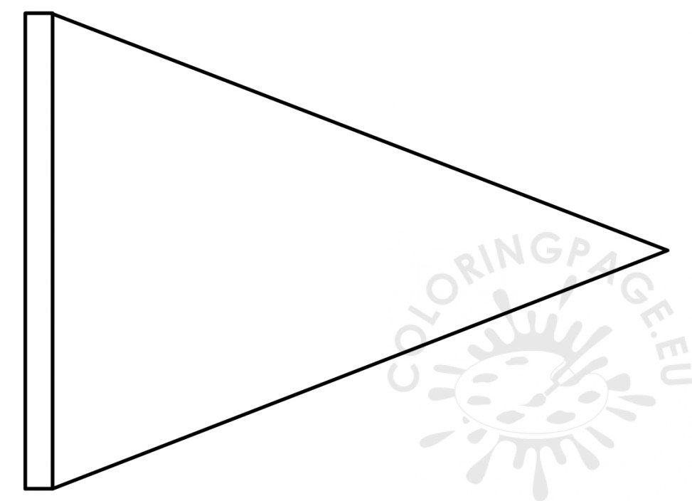 Triangle Flag Banner Template Coloring Page