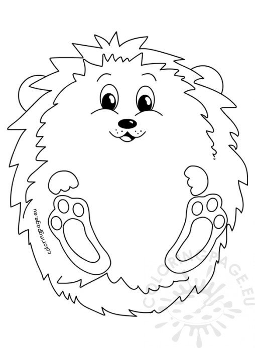 Cute Hedgehog Autumn Illustration | Coloring Page